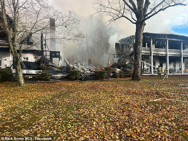 Historic southern hotel with classic verandas is totally destroyed by ...