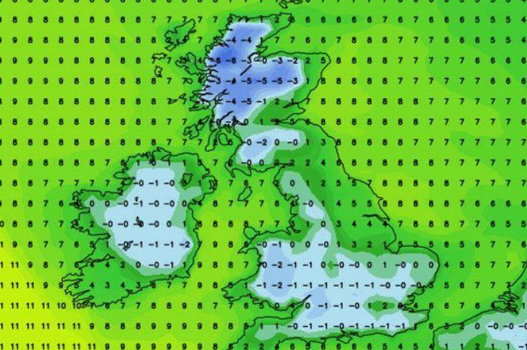 Ireland weather maps signal -2C Arctic blast hitting in days amid ...