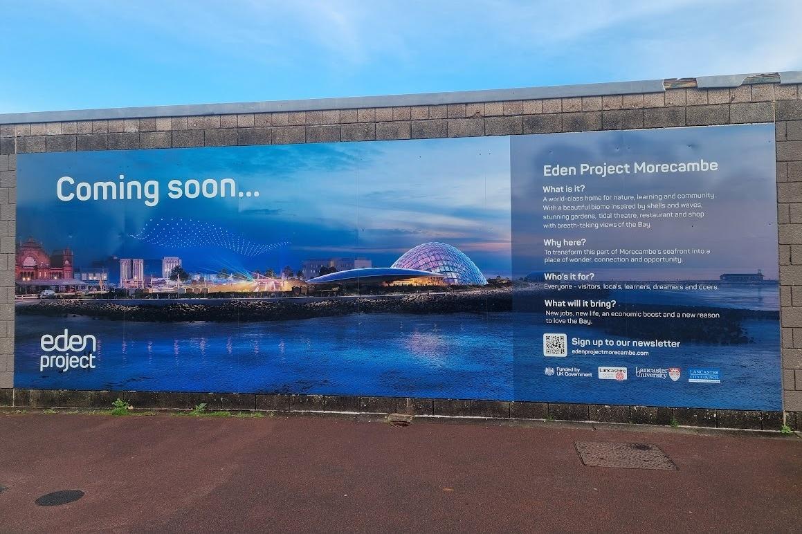 ‘Coming soon’ billboards appear at Eden Project Morecambe site