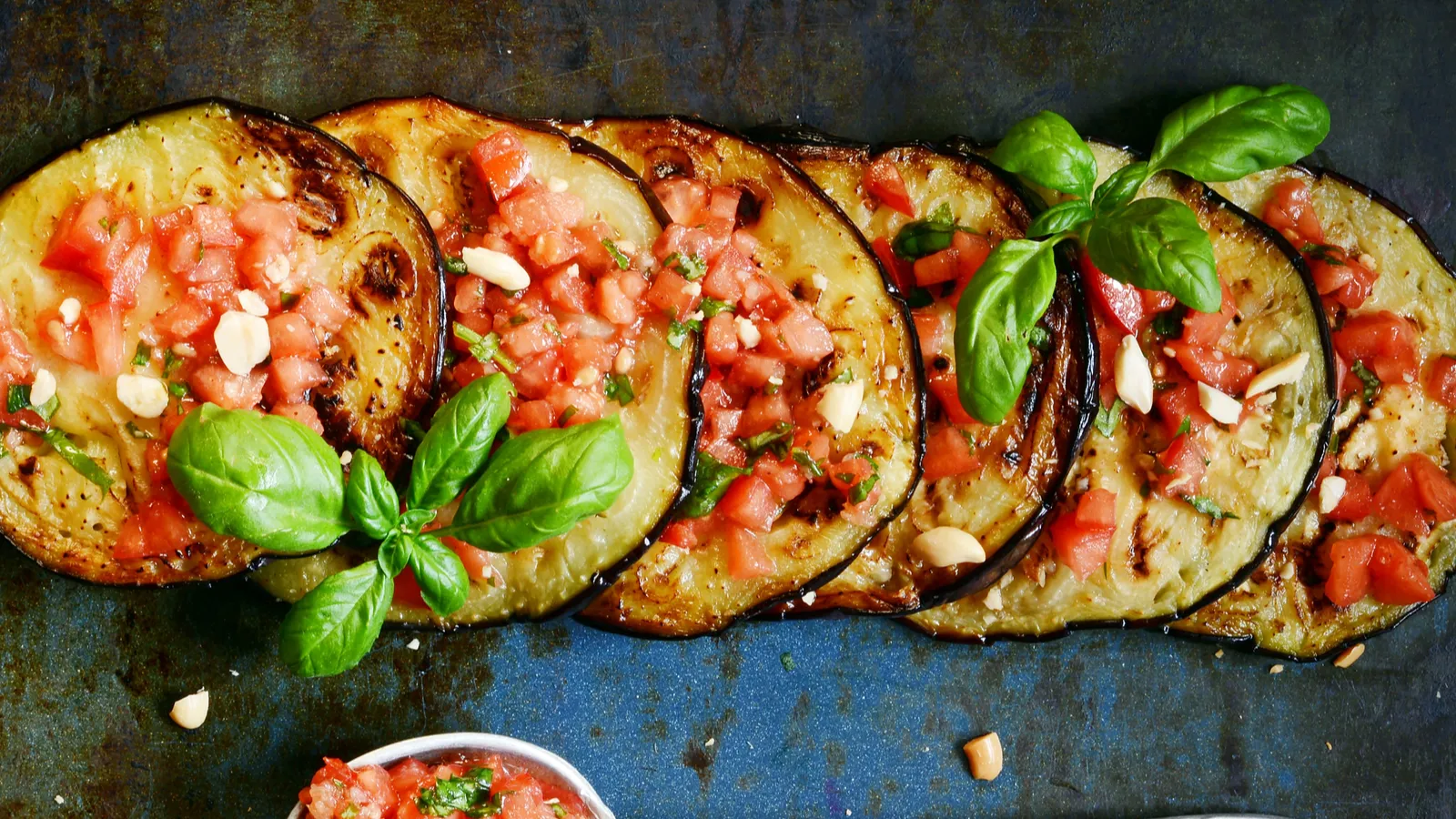 Spicy eggplant in olive oil that melts in your mouth