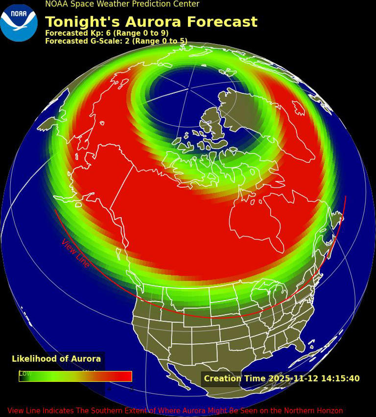 Will northern lights be visible tonight in Indiana on Wednesday, Nov ...