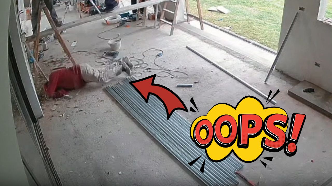 Worker fails to estimate distance of floor and falls off makeshift ...