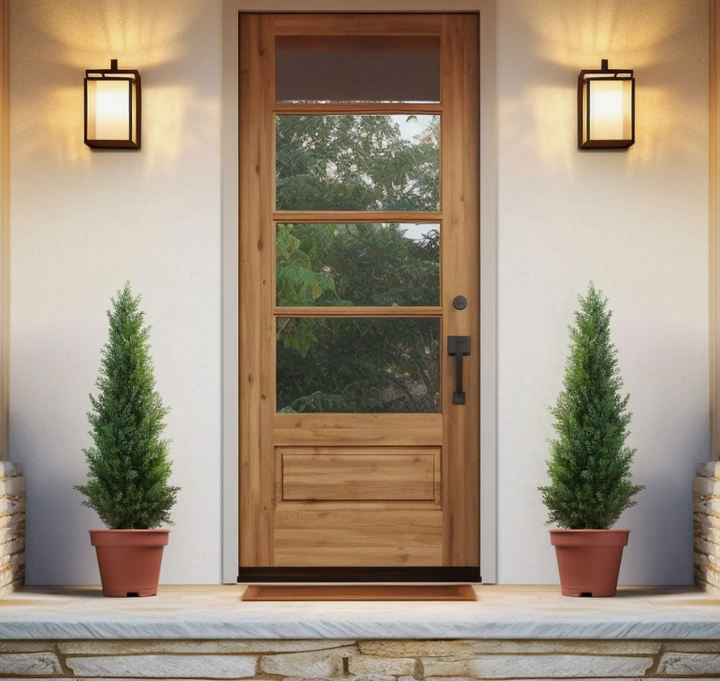 Festive Front Porch Decor Made Easy: Artificial Cedar Tree 2 Pack for ...