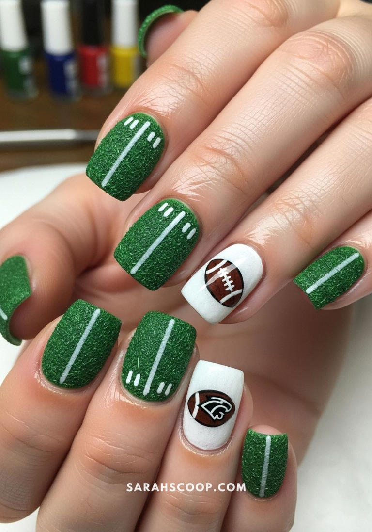 50 Football Nail Ideas to DIY for Game Day