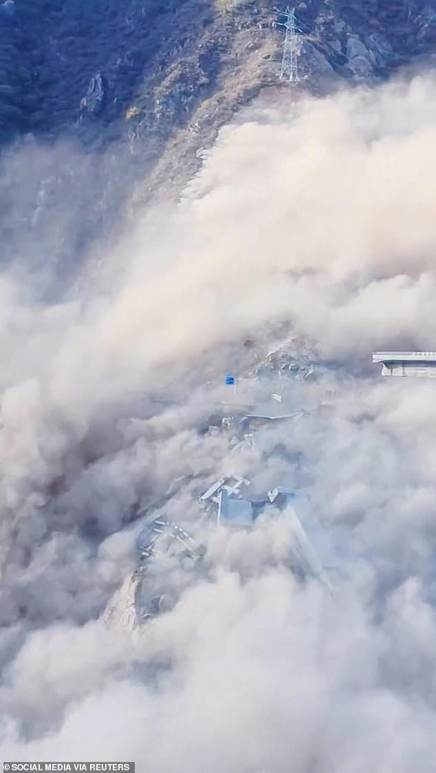 Terrifying Moment New Chinese Bridge Collapses Into Mountainside