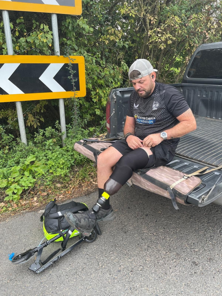 Veteran completes 250-mile charity walk with broken leg