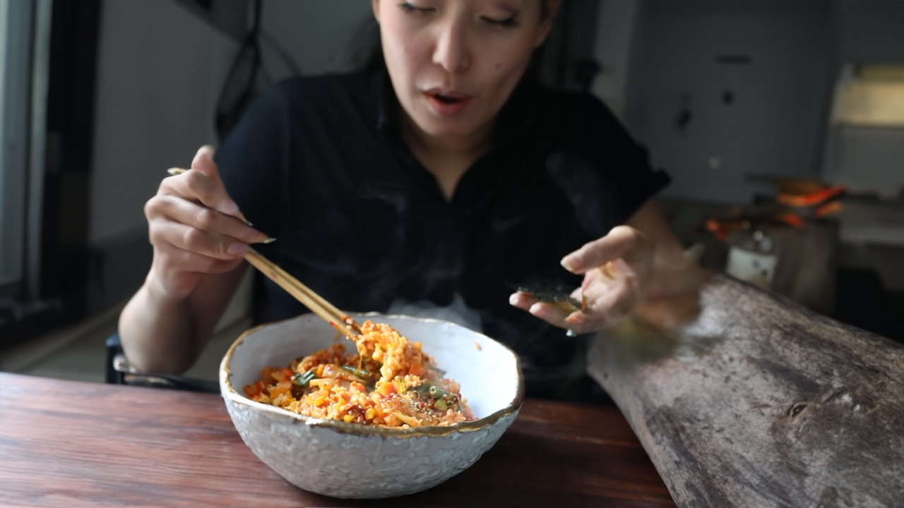 Easy Kimchi Fried Rice - No Chopping Needed