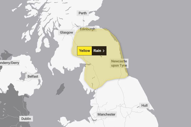 Yellow weather warning for persistent and heavy rain across all areas ...