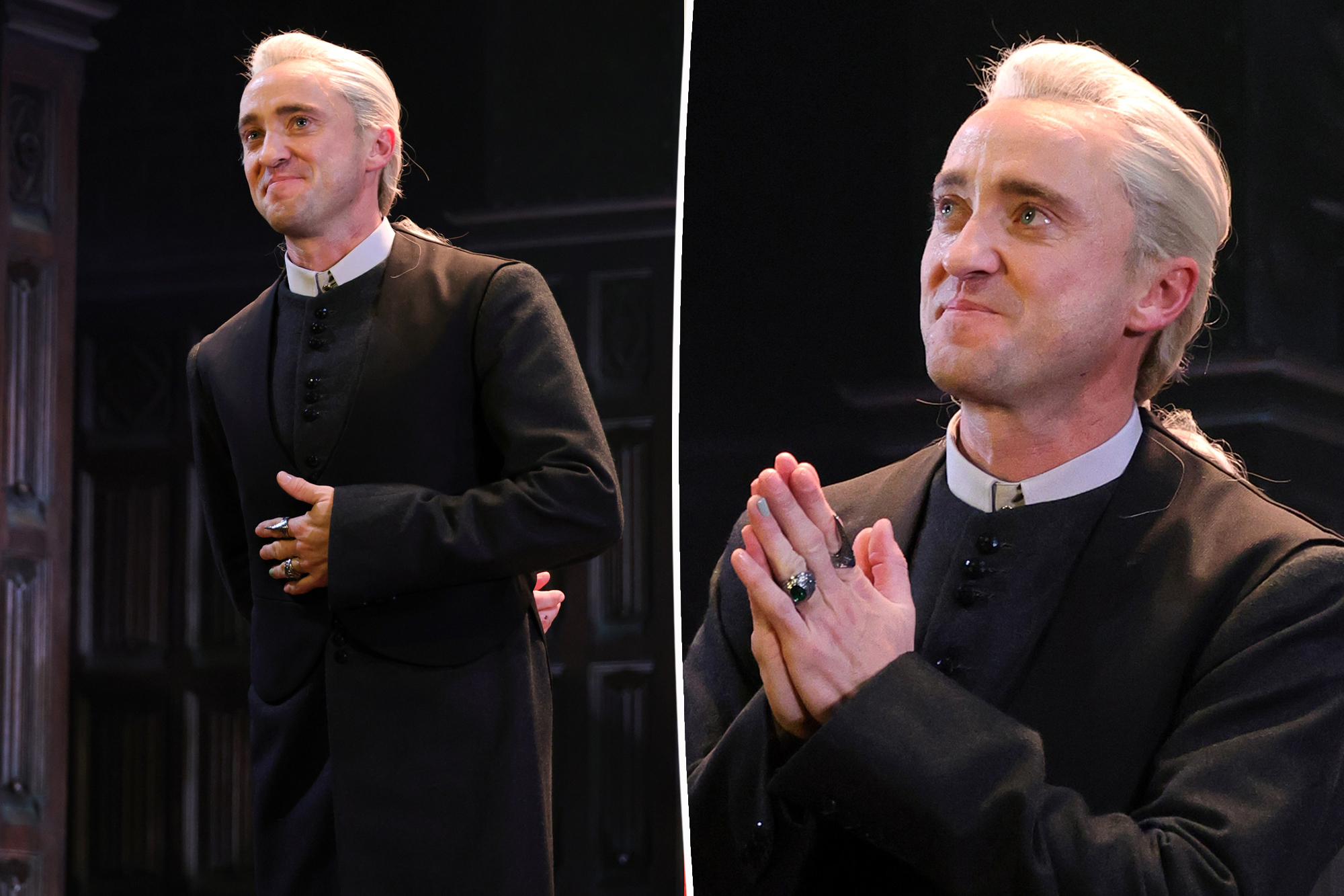 Tom Felton cries as he makes his Draco Malfoy debut on Broadway’s ...