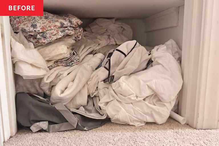 I transformed my chaotic linen closet with these $30 organizers