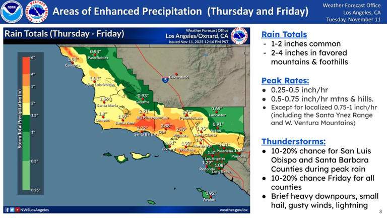 As Southern California storm approaches, evacuation warnings issued ...