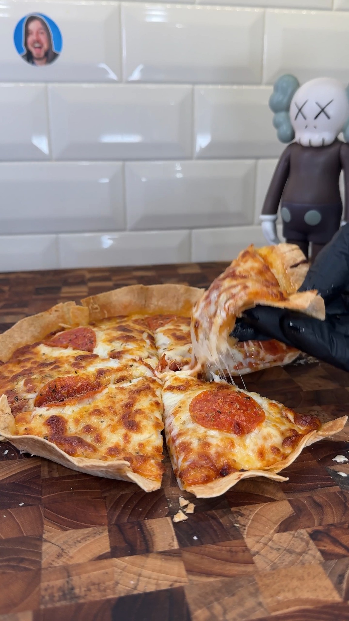 Deep dish tortilla pizza