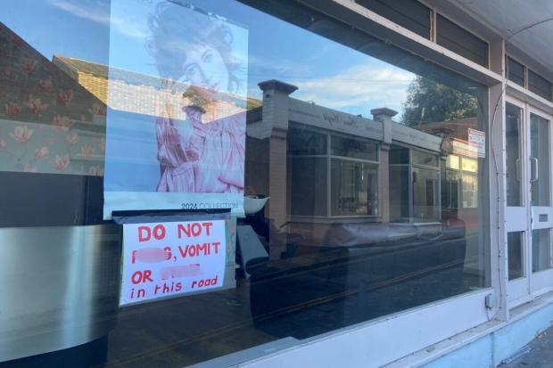 Signs set up to combat city centre street plagued by human faeces ...