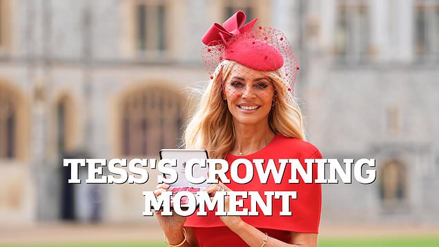 Tess Daly beams with pride after receiving her MBE