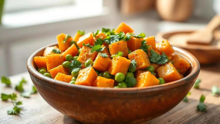 How To Make Sweet Potato and Peas Stir-Fry; Simple, Nutritious & Delicious