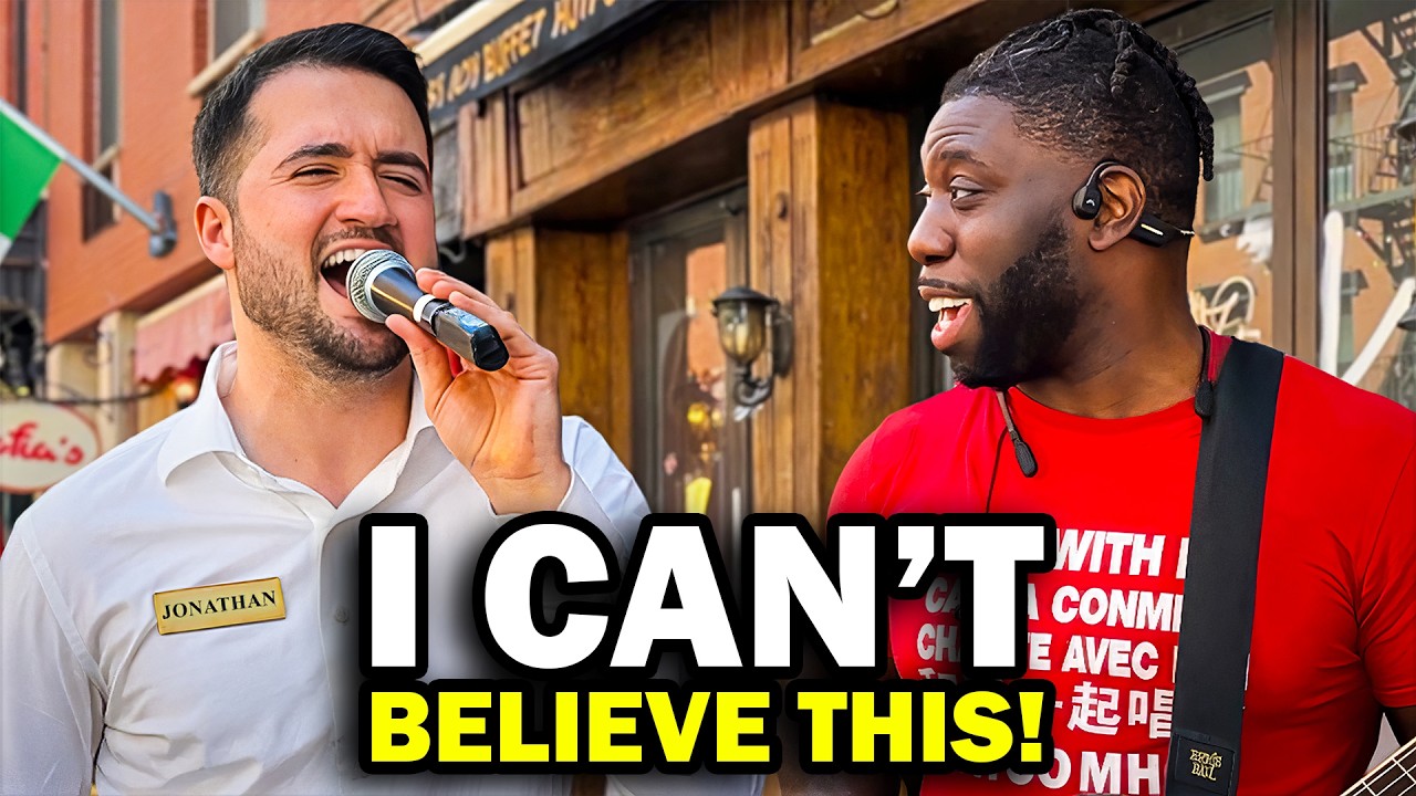 Customers hear their waiter sing for the first time