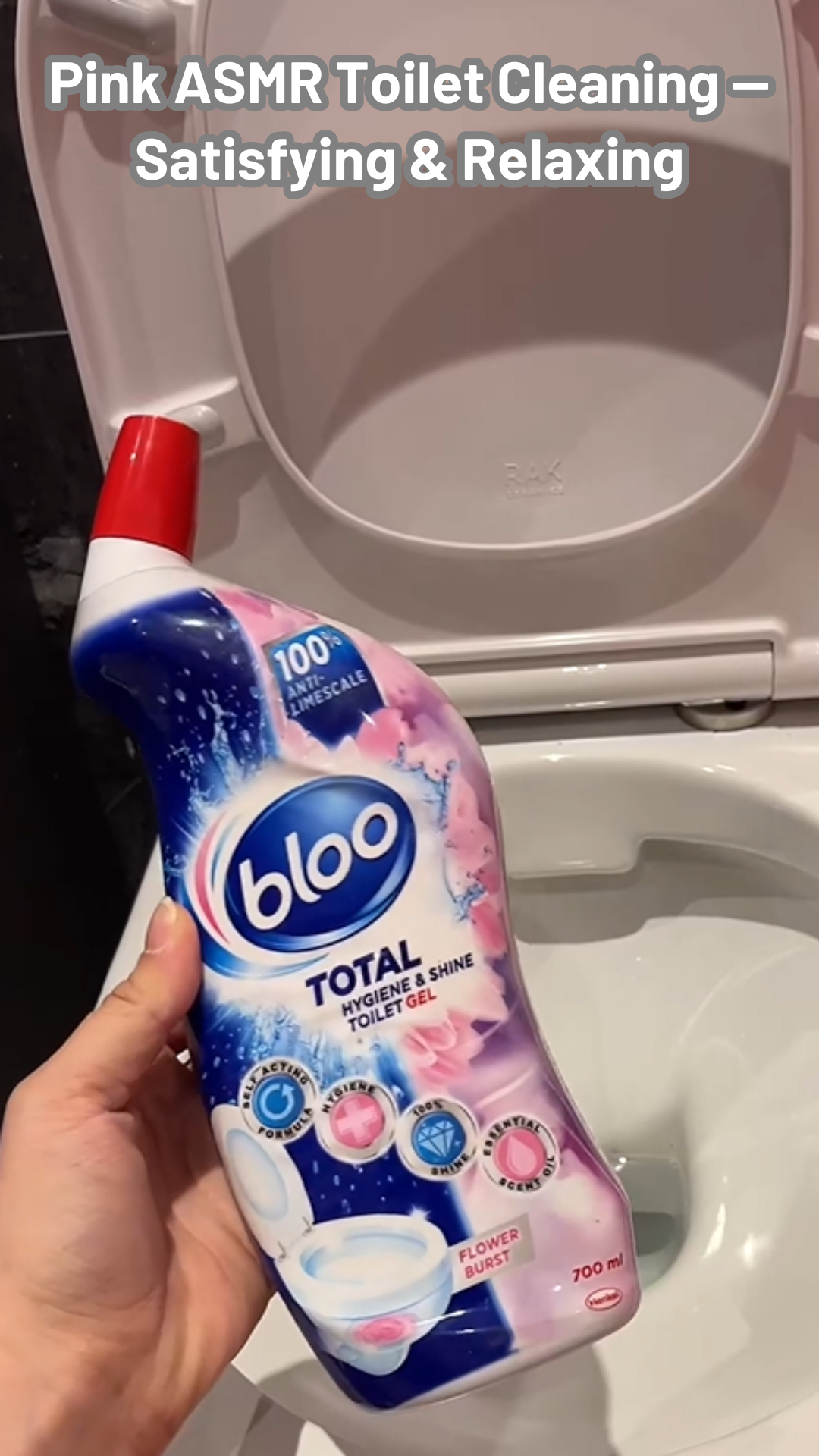 Pink ASMR Toilet Cleaning — Satisfying & Relaxing