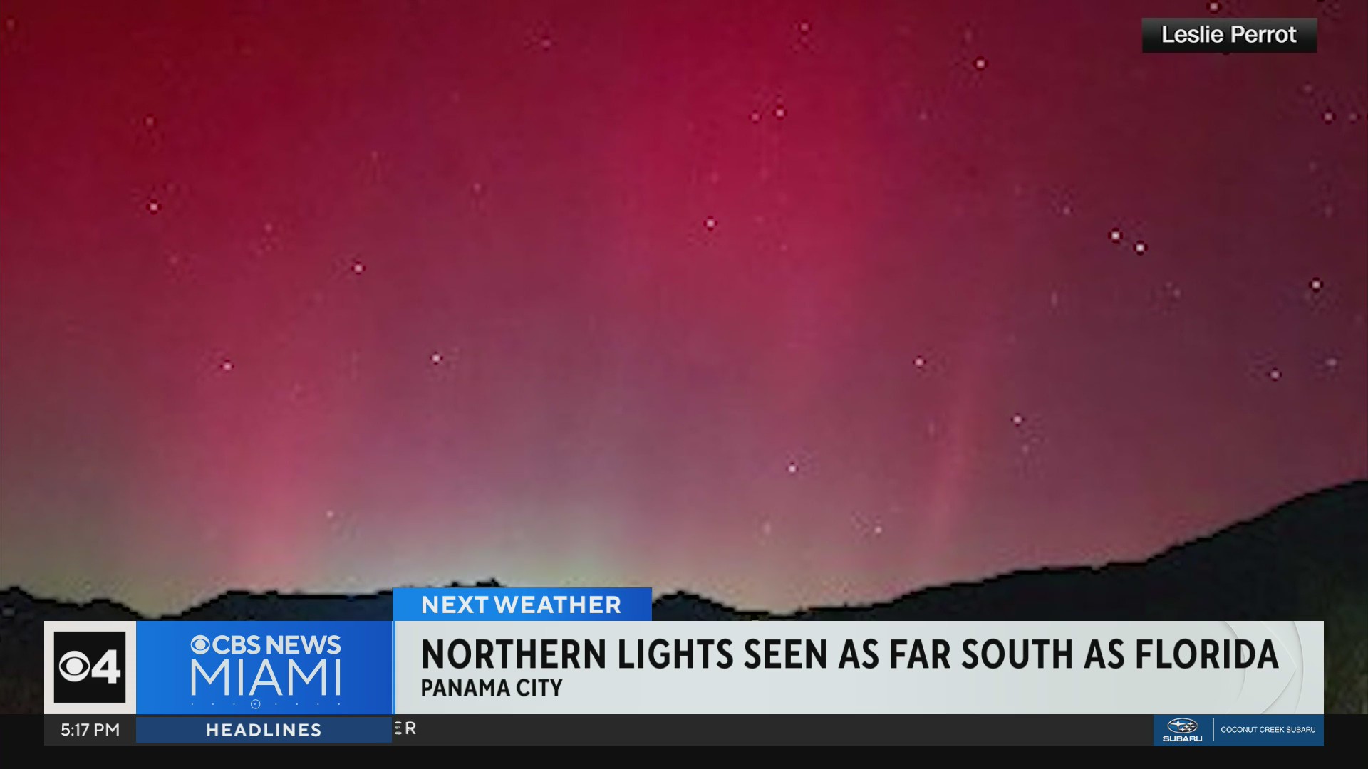Aurora Borealis seen as far south as Florida due to rare geomagnetic storms