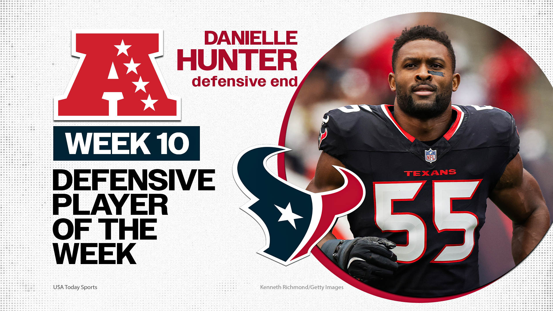 Texans DE Danielle Hunter wins AFC Defensive Player of the Week after ...