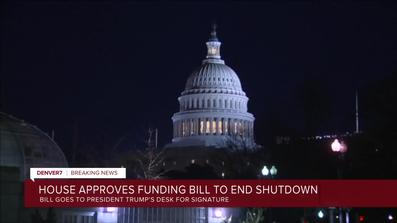 House approves spending bill to reopen government, moving a step closer ...