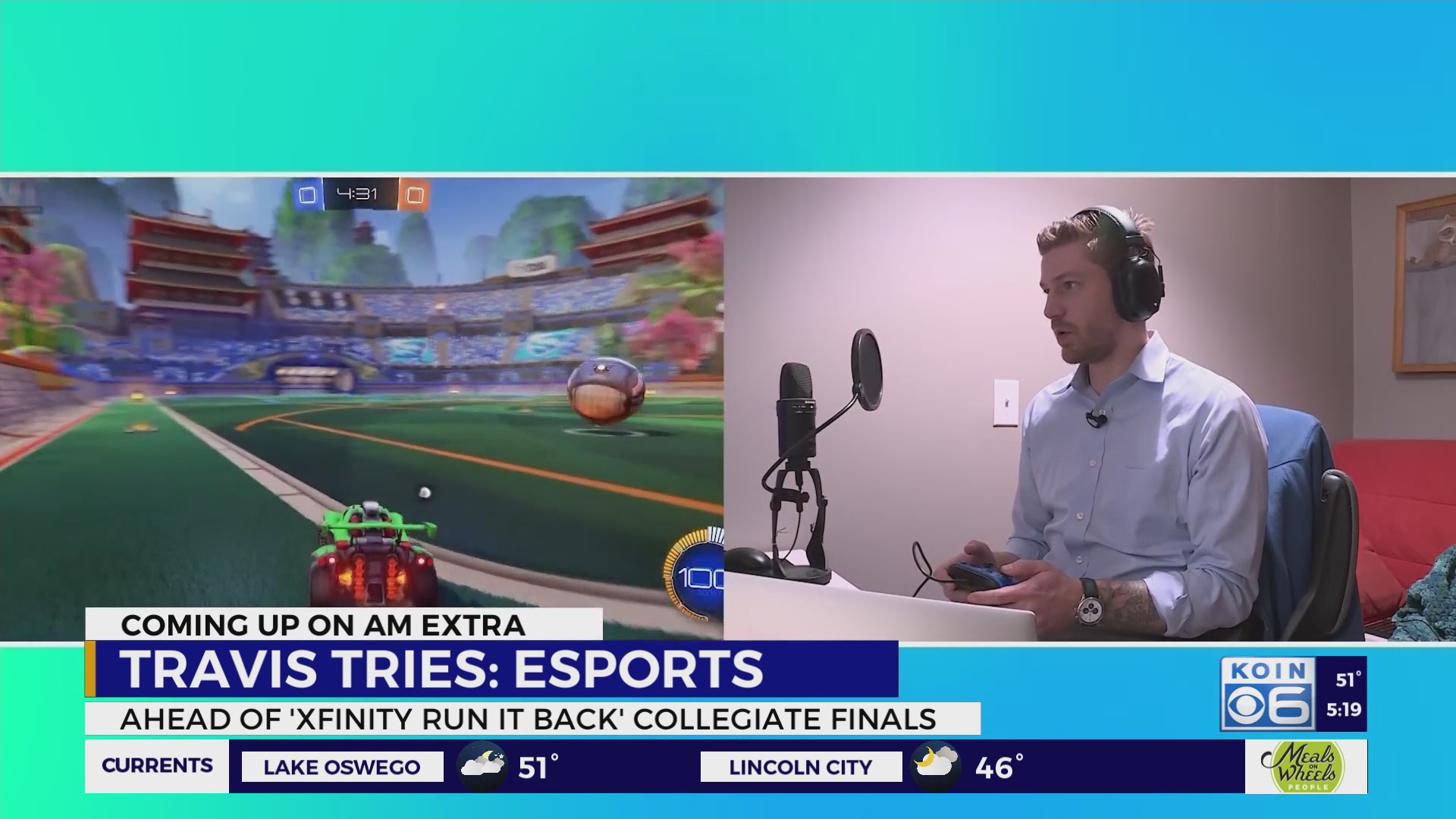 KOIN 6's Travis Teich tries esports with Nora and Billy from U of O team