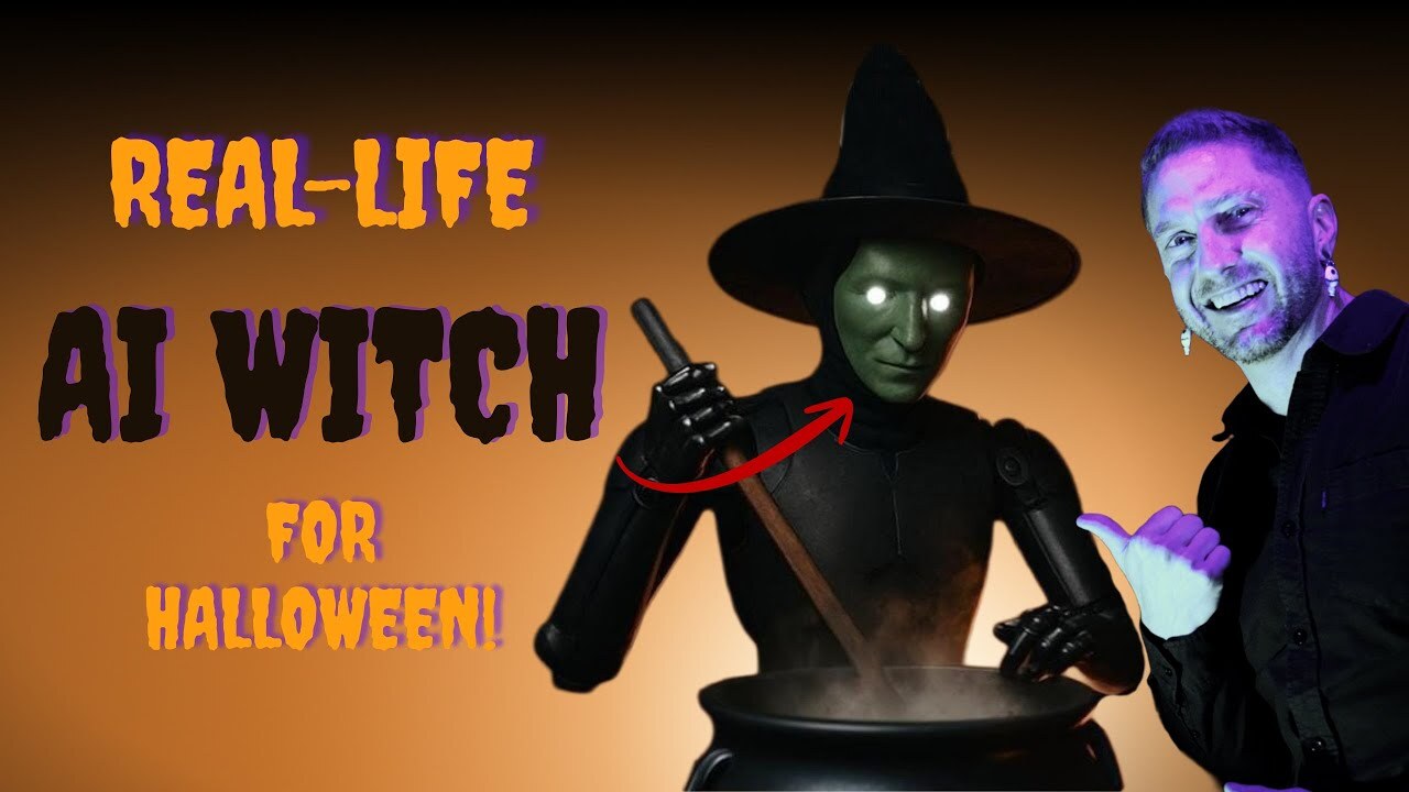 My Friend Built an AI Witch Robot (AI Voice + Animatronics!)