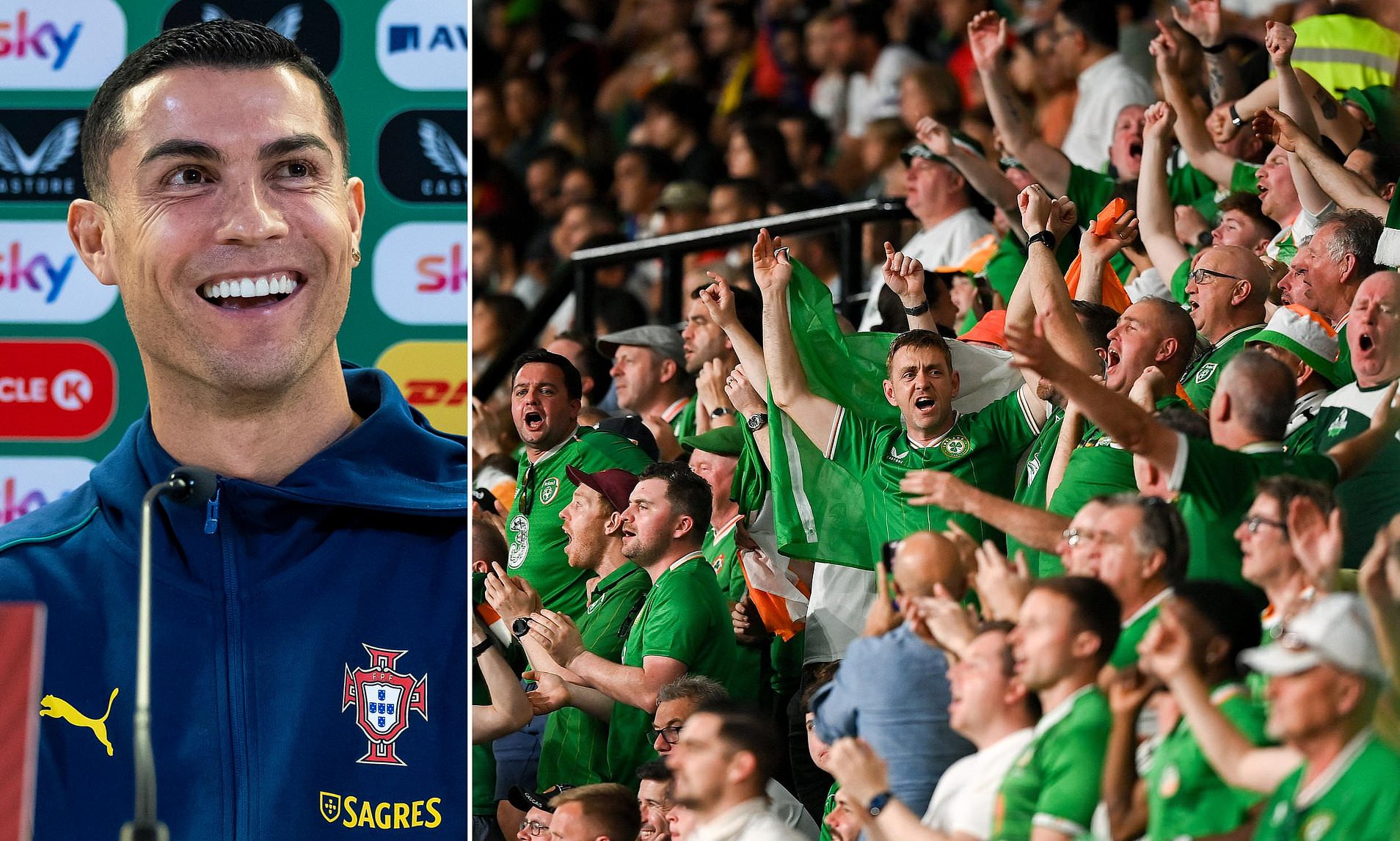 Cristiano Ronaldo bizarrely calls for Ireland fans to BOO him