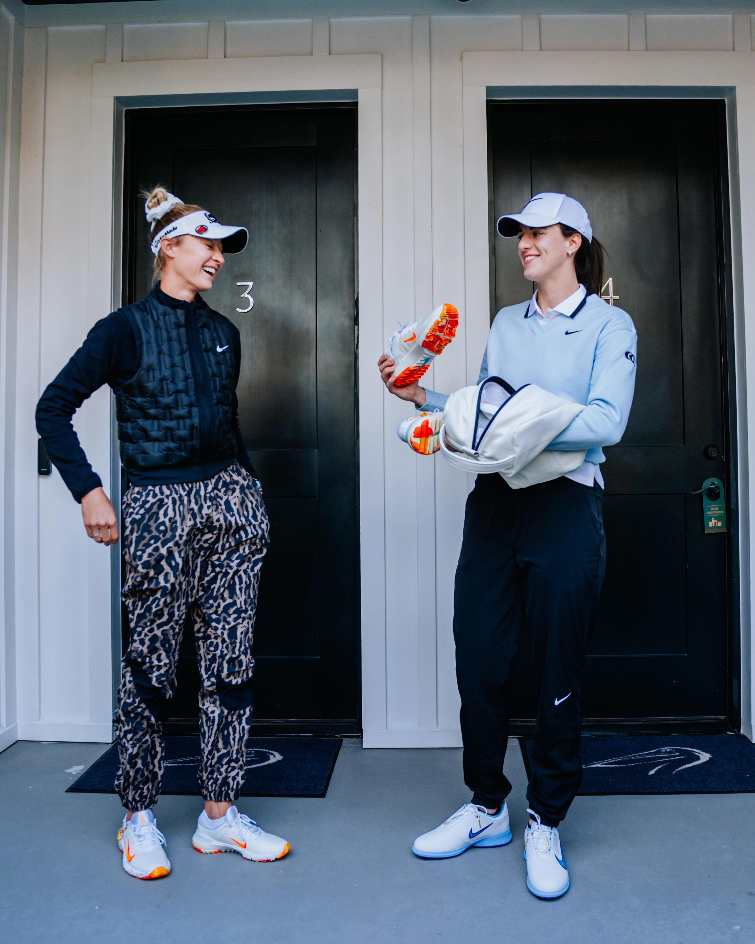 Nelly Korda gifts Caitlin Clark a pair of her new Nike golf shoes