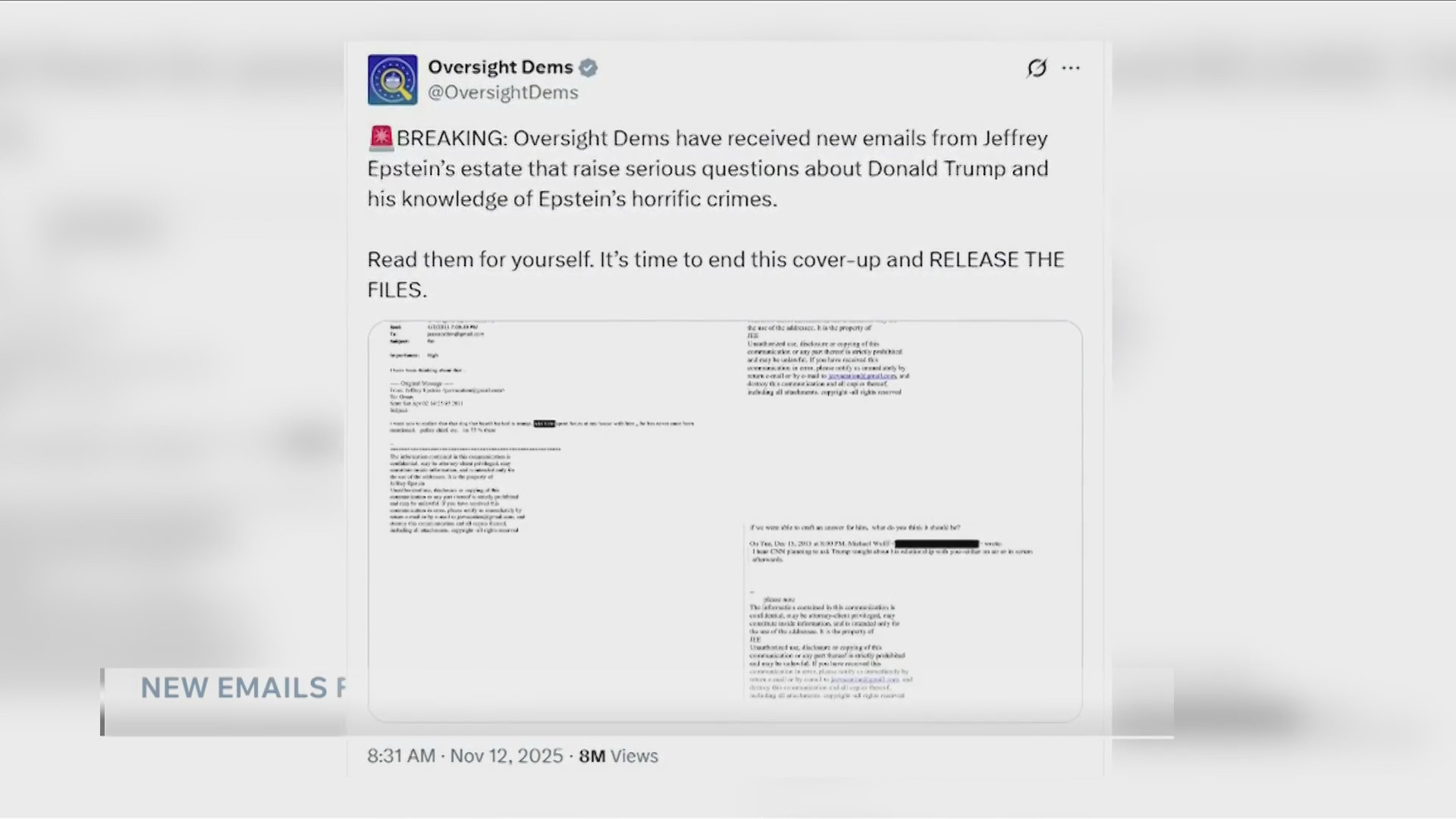 New Emails From Jeffrey Epstein Referencing President Trump Revealed