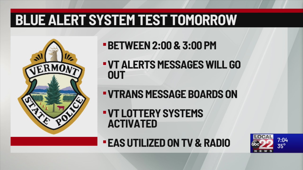 VT Alert system test Thursday afternoon