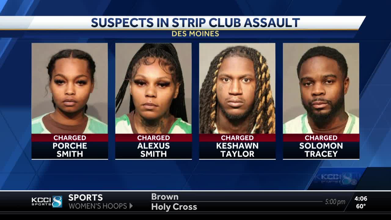 Four arrested after assault at Des Moines strip club leaves two injured