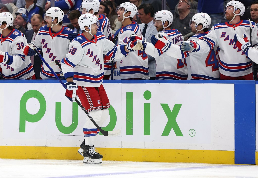 Rangers offense roars to life again with seven goals in rout of Lightning