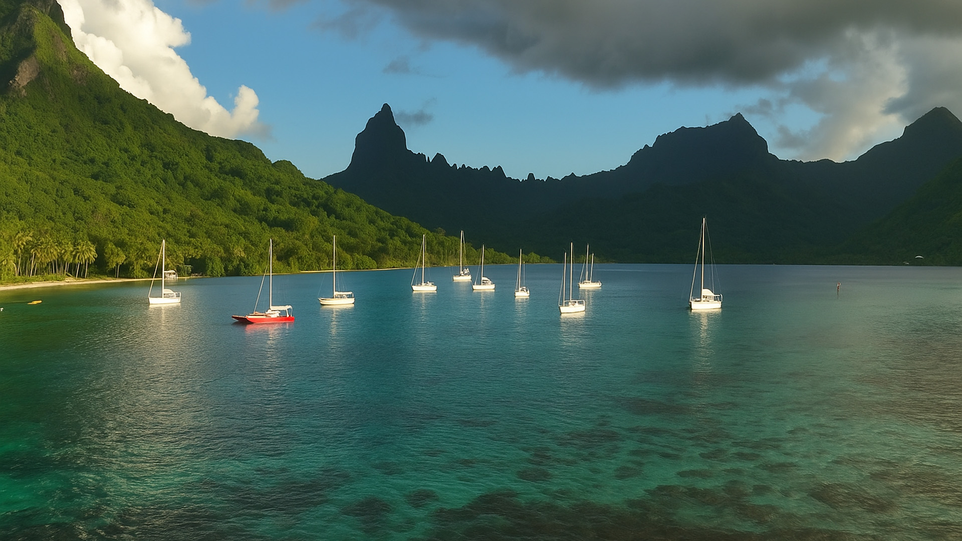 Waar boten rusten tussen junglepieken