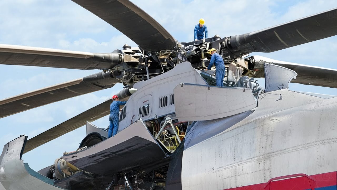 Crazy Process of Starting the Giant Soviet Mi-26 Helicopter