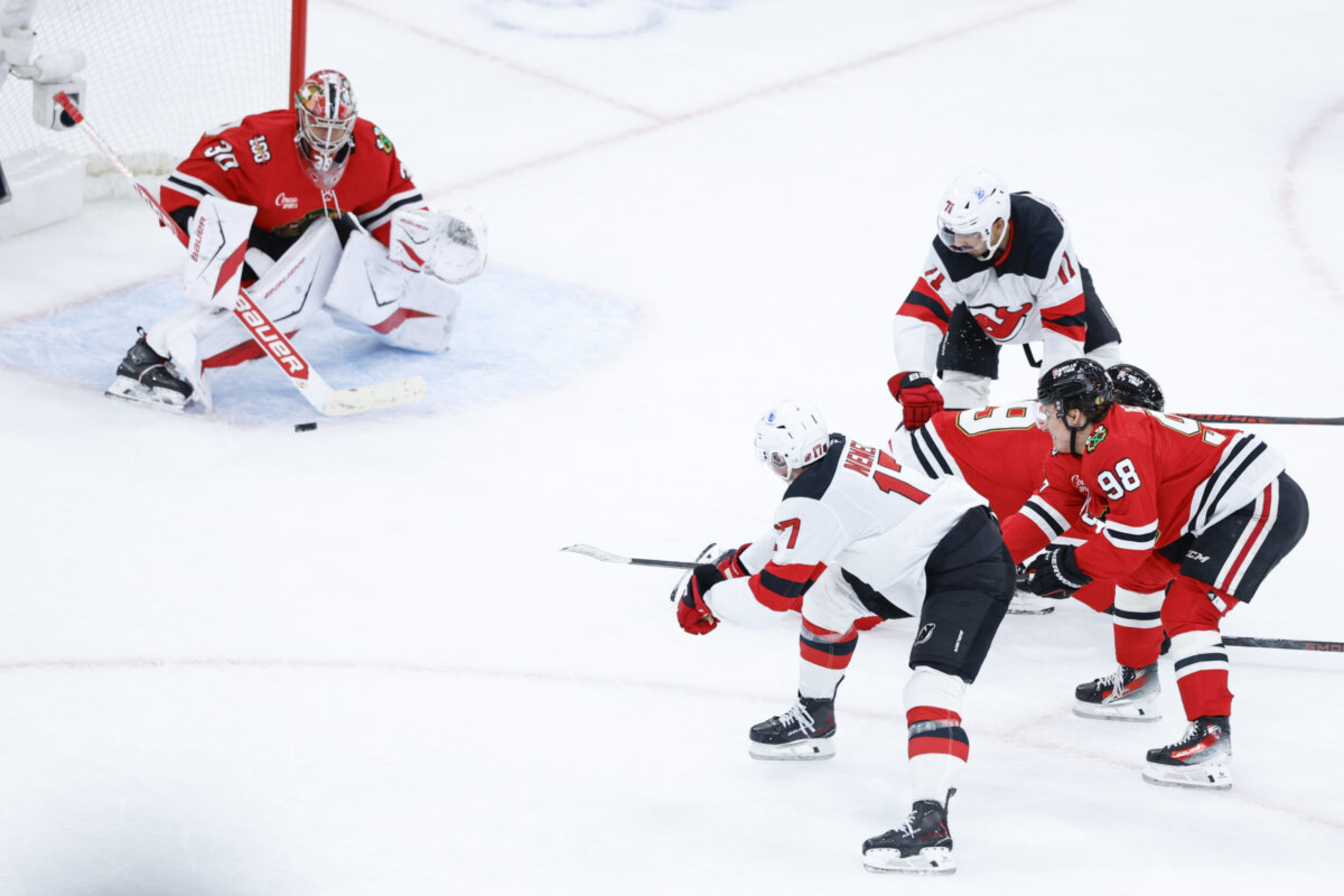 Nemec Hat Trick Lifts Devils to 4-3 Overtime Win Over Blackhawks