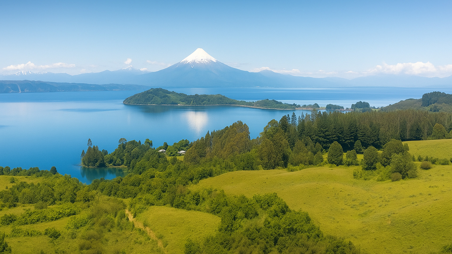 Dove le colline verdi incontrano il lago blu