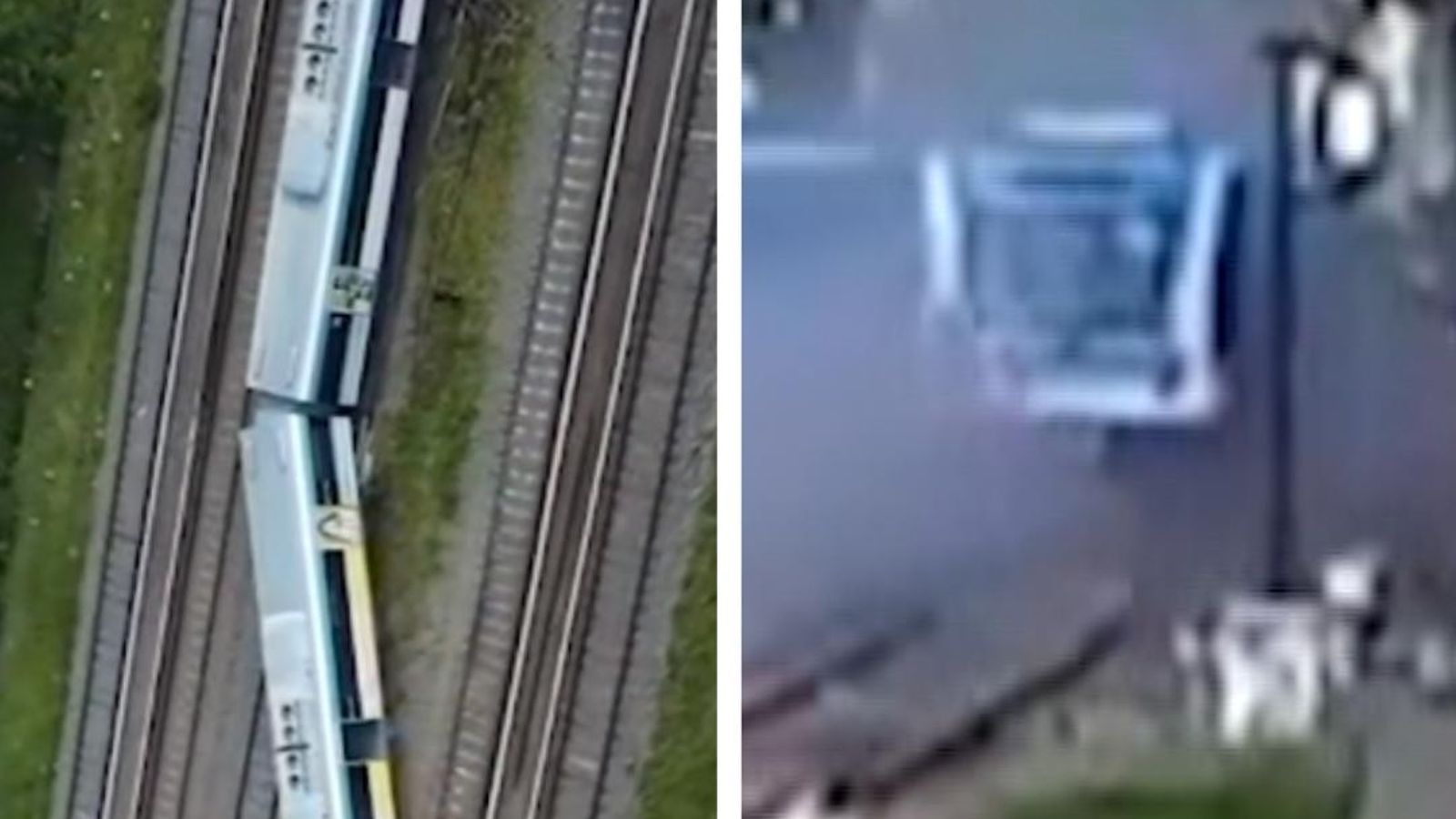 CCTV captures train derailment