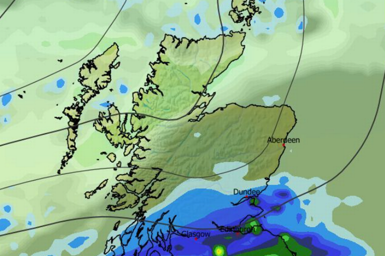 Scots in these areas to be soaked by downpours as Met Office weather ...
