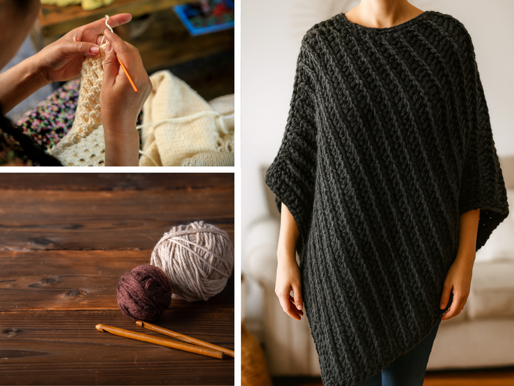 Poncho mit Camel Stitch häkeln: einfach, elegant, wie gestrickt