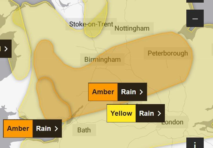 Northamptonshire's rain weather warning upgraded to amber as Storm ...