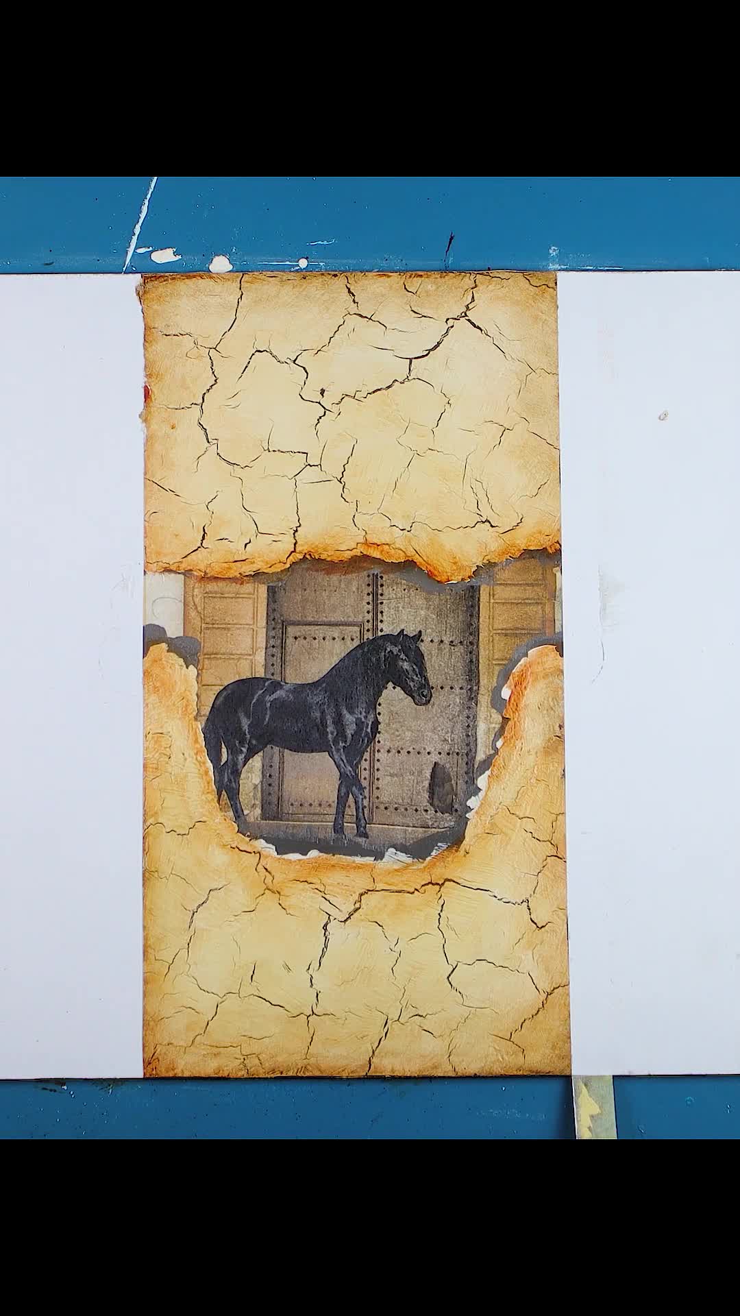 Mixed media horse art: Crackle effect & vintage canvas techniques step ...