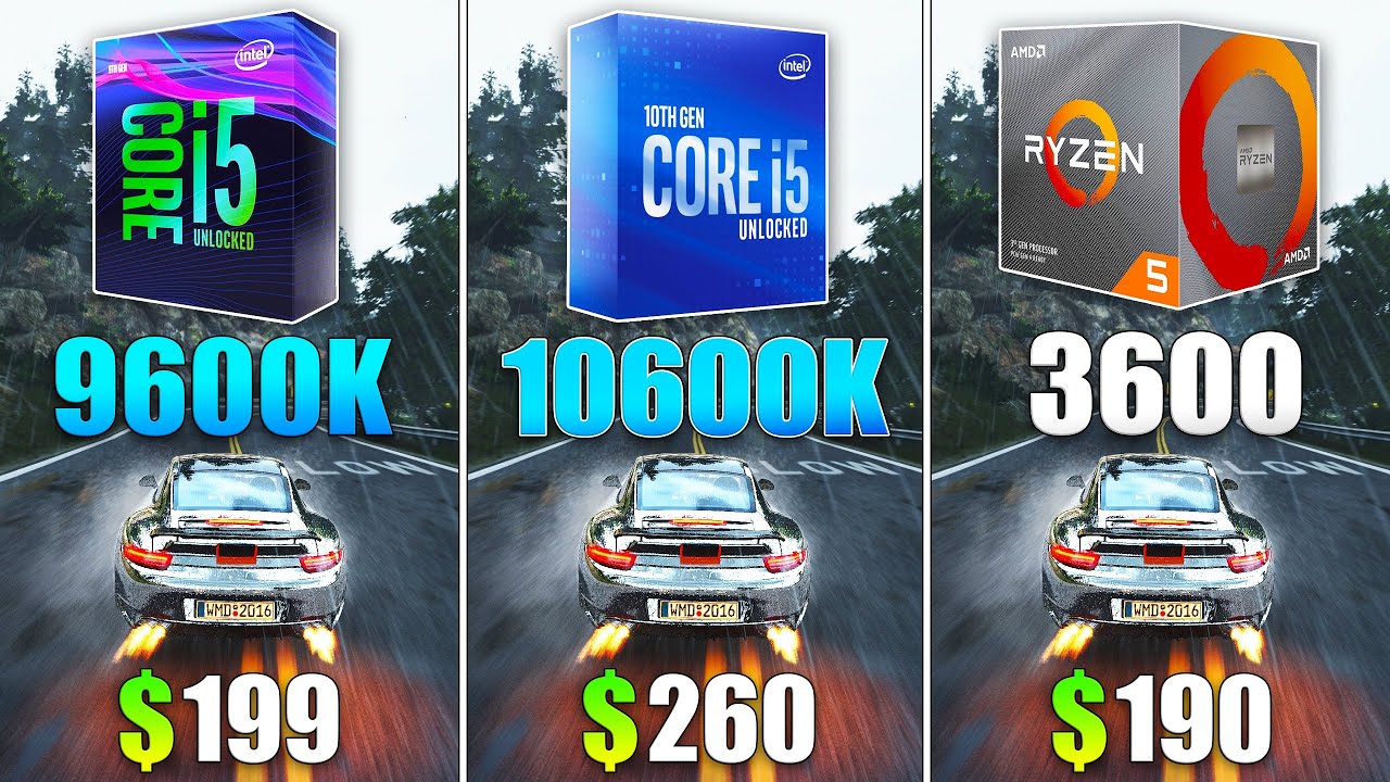 I5 10600K vs I5 9600K vs Ryzen 5 3600 test in 9 games
