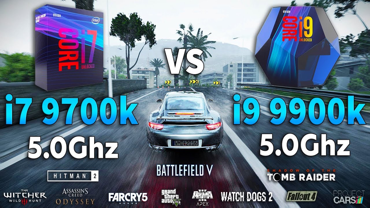 i7 9700K OC vs i9 9900K OC test in 10 games