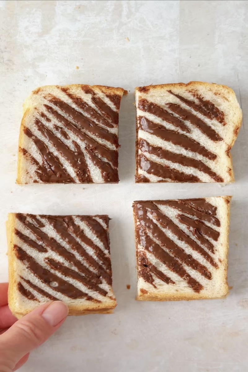 Tiger-Sandwiches - lustige Nutella-Sandwich-Idee für Kinder