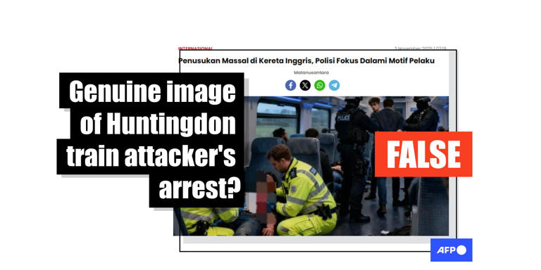 AI-generated image of UK train attacker's arrest circulates online