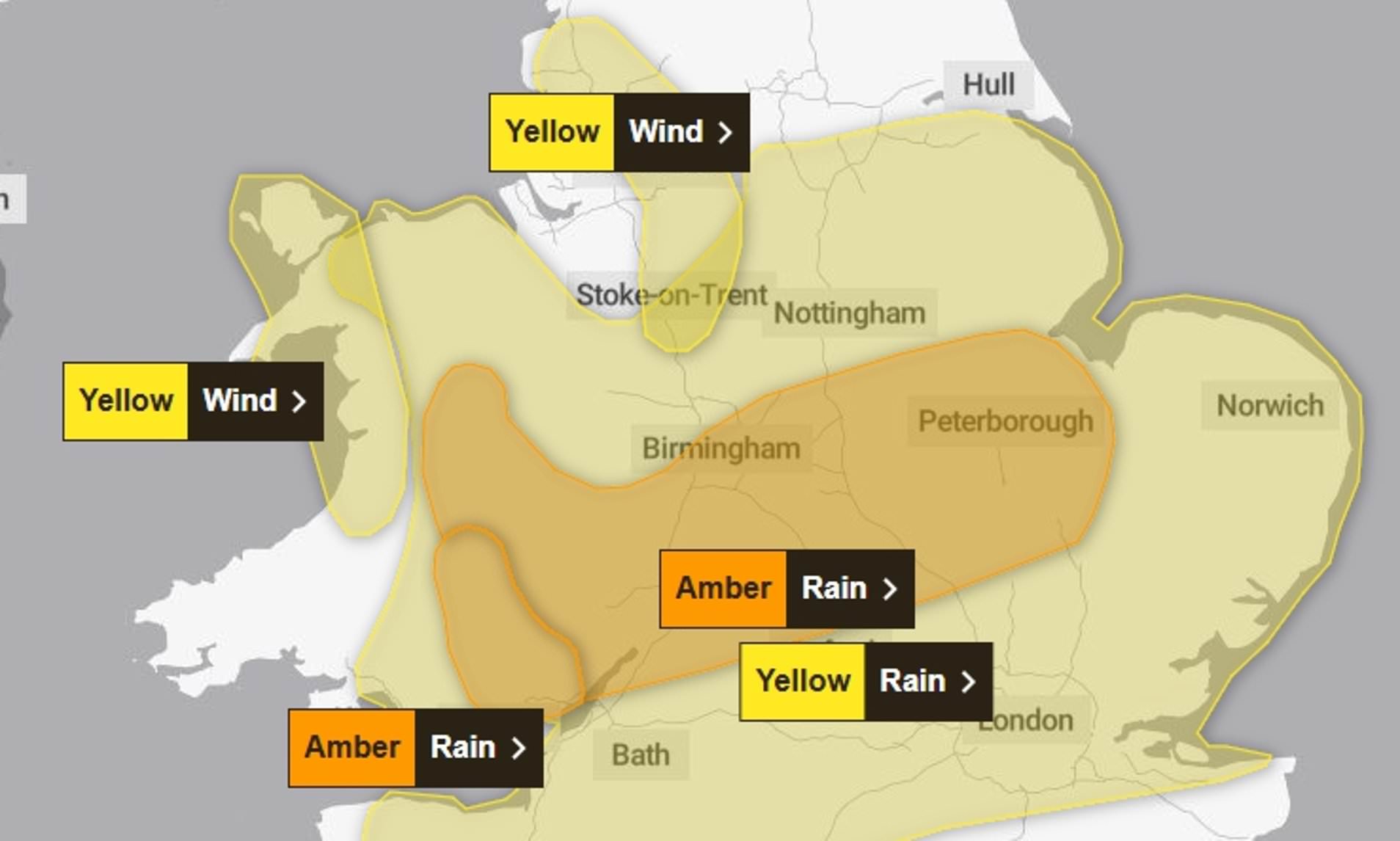 Storm Claudia to batter Britain with up to six inches of rain falling ...