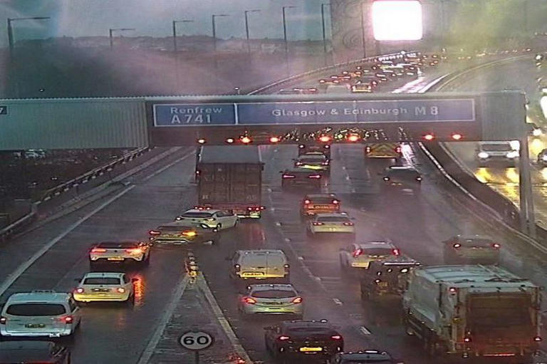 M8 three-car crash near Glasgow Airport leaves person in hospital