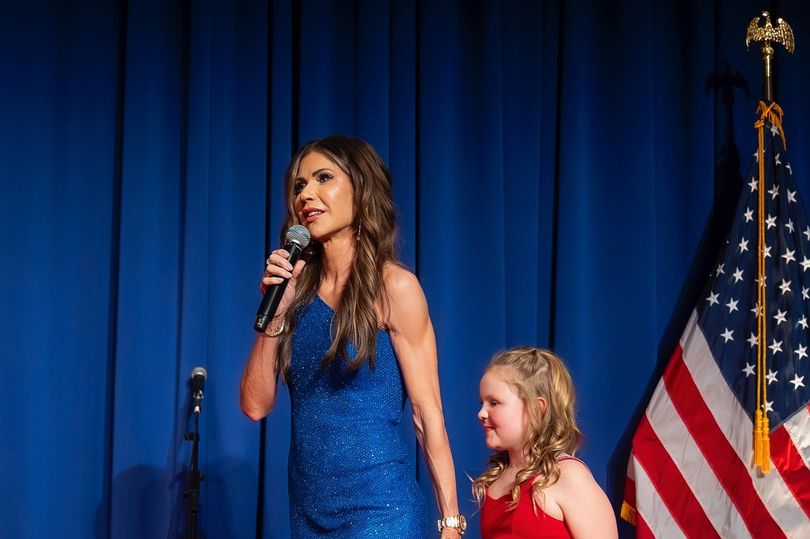 Kristi Noem, 53, shows off trim figure in fitted dress but trolls won't ...