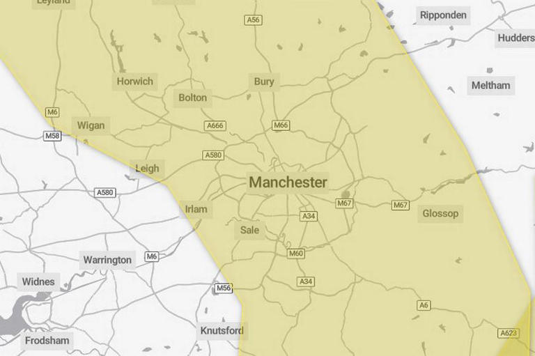 Met Office issues new weather warning for Greater Manchester and amber ...