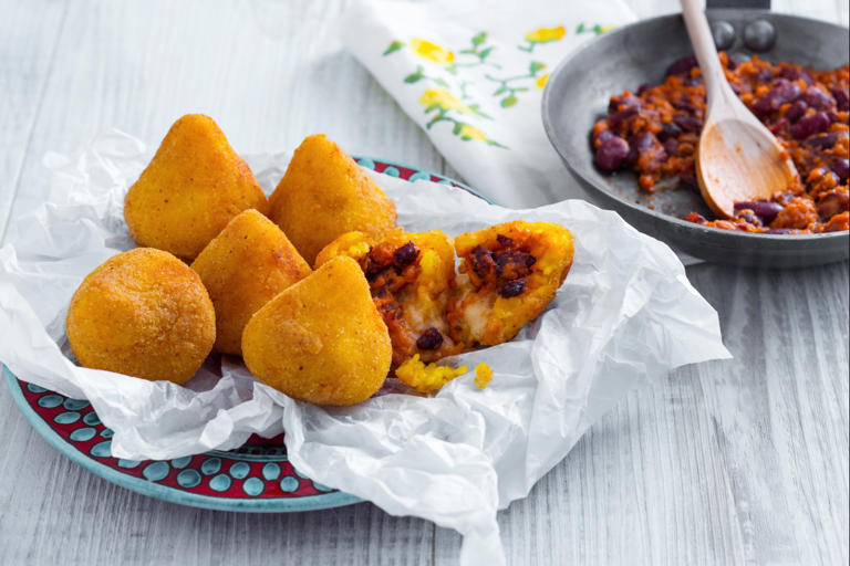 Arancini with bean ragù